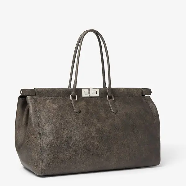 Fendi Peekaboo Tote Large Black Vintage-effect Leather Bag
